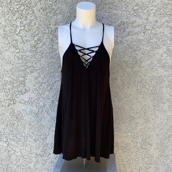 Ginger G | Tops | Ginger G Black Lace Up Halter Sexy Muscle Tee Blouse ...